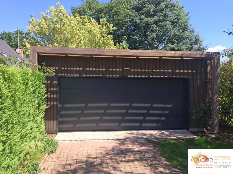 Extension garage à toit plat en ossature bois à Olivet (45210)